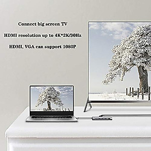 XUNMAIFHB Portable Docking Station,Multi-Function hub 10-in-1 Docking Station PD Charging HDMI, SD/TF Card Slot, 3.5mm Audio Port, VGA, Gigabit Ethernet Port, USB3.03 Fast Transmission