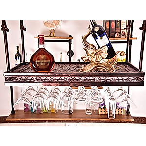 Stylish Simplicity Wine Rack/Hanging Wine Glass Stand/Creative Home Bar/Wine Rack, PIBM, Brown, 120 * 40cm