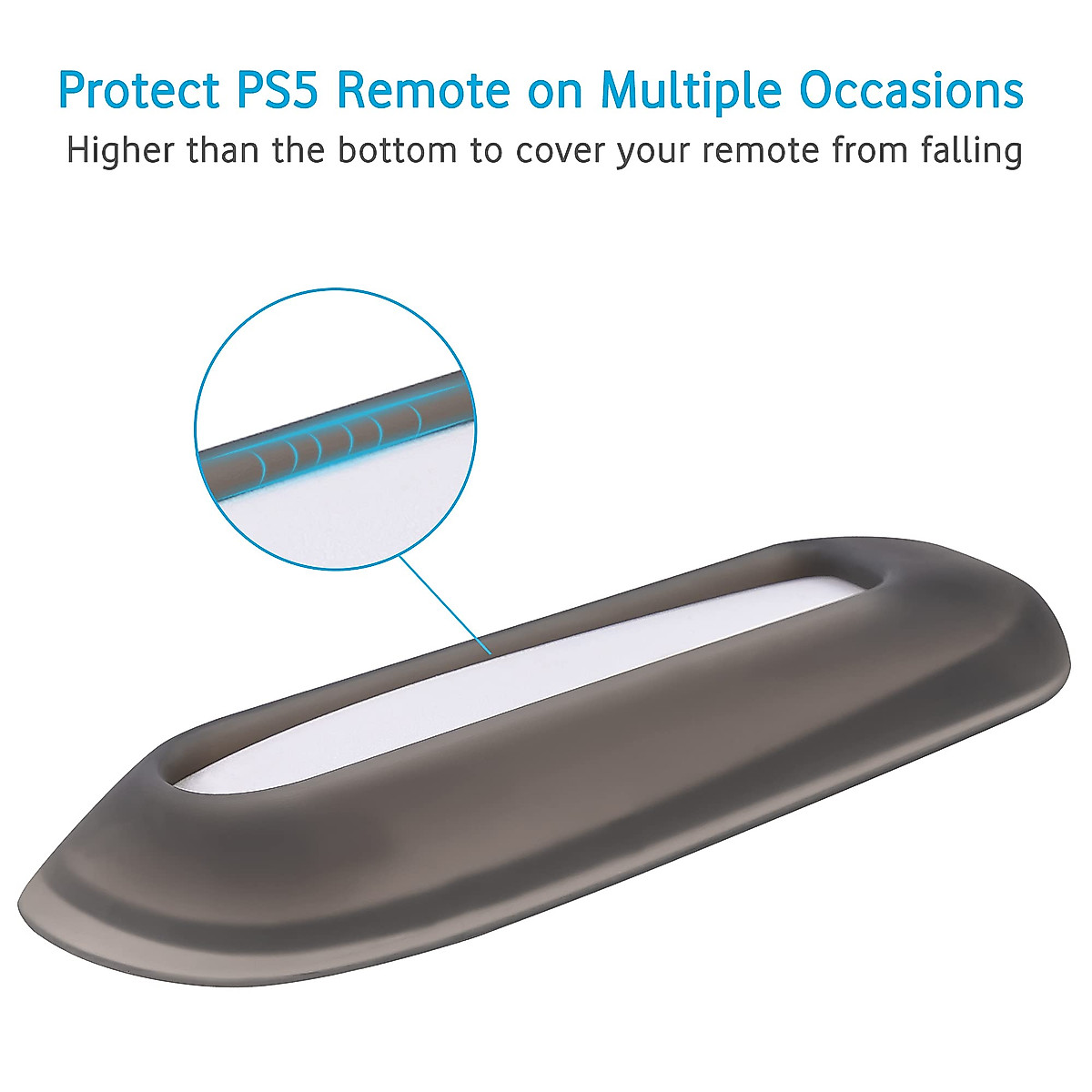 [2 Pcs] Protector Cover for PlayStation 5 Media Remote Cover, Anti-Slip Silione Skin Case Sleeve for PS5 Remote Control, Shock Absorption Washable (Gray+Transparent)