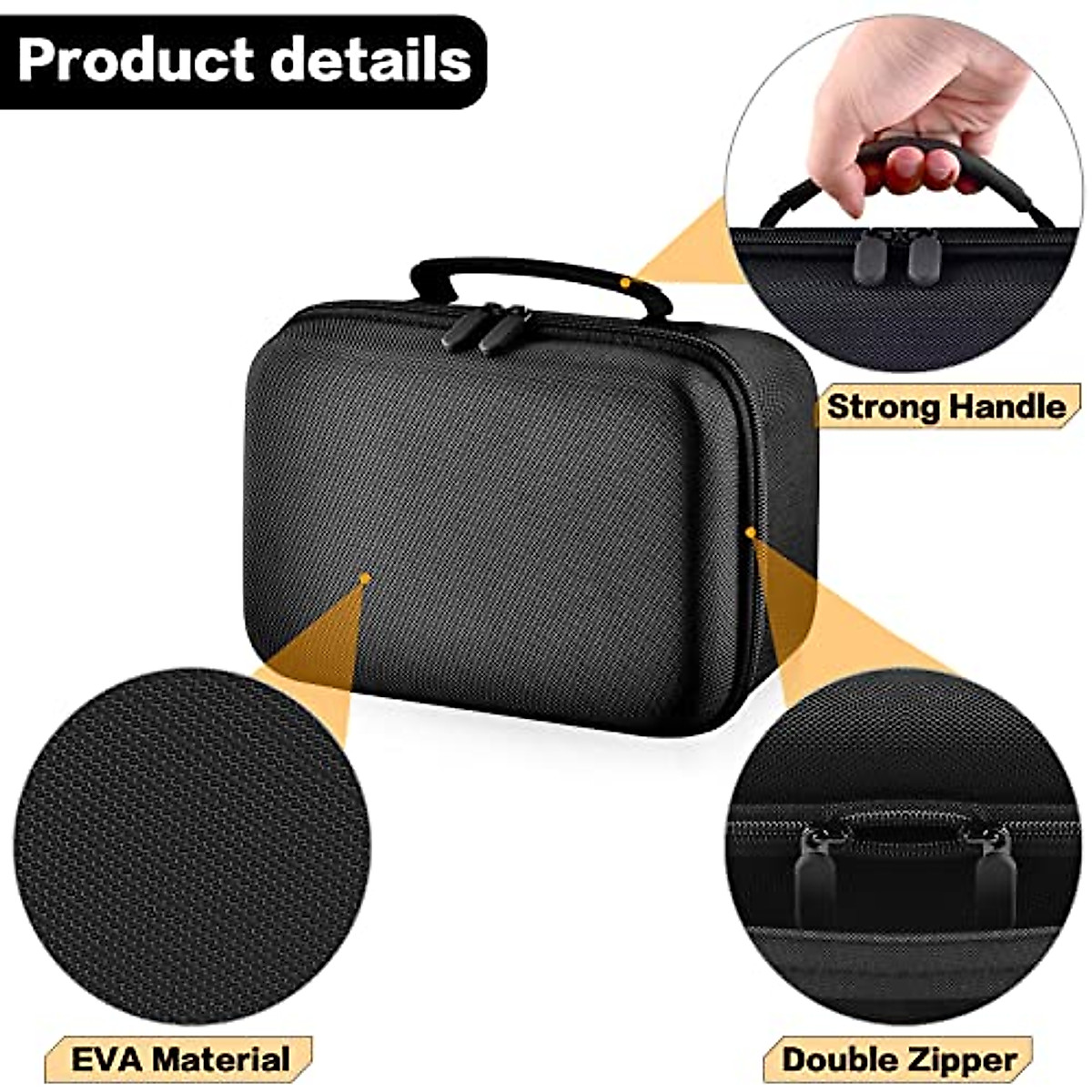 Case Compatible with Kodak Dock Plus/for Kodak Dock Premium Wi-Fi Portable 4x6” Instant Photo Printer. Bluetooth Photo Printing Holder for Adapter, Cartridge, Paper, Power Cord (Box Only) - Black