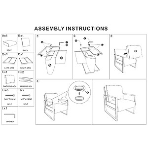 Container Furniture Direct Classic Mid Century Modern Accent Chair with Durable Square Metal Frame, Armchair for Living Room, Bedroom, Home Office in Spotted Microfiber Upholstery, Brown