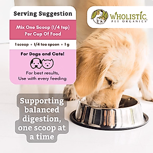 Wholistic Pet Organics: Dog Probiotics and Digestive Enzymes Powder - 2 oz - Dog Digestive Support Supplement Prevents Upset Stomach - Gut Health Digest All Probiotics for Dogs and Cats