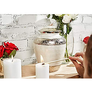 Urn for Human Ashes Adult Memorial urn Funeral Cremation Urns Large Burial Urns for Ashes - The Pearl Rose Adult Urn Large Size