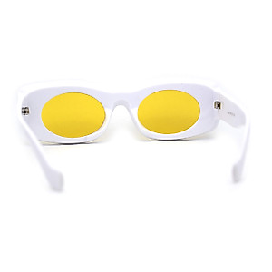 Womens Unique Concave Thick Mod Plastic Sunglasses Black Yellow