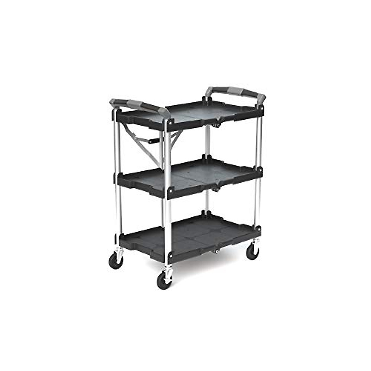 Olympia Tools 85-188 Pack-N-Roll Folding Collapsible Service Cart, Black, 50 Lb. Load Capacity per Shelf