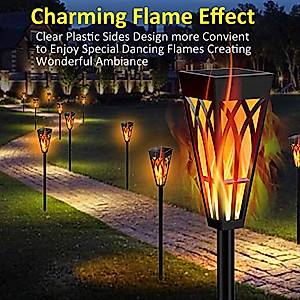 Solar Torch Lights Outdoor Eycfo Torches Flickering Dancing Flames Garden Landscape Lanterns Patio Pool Pathway Light(Pack 2)