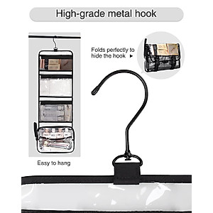 Clear Toiletry Bags for Traveling, Hanging Toiletry Bag for Women and Men with TSA Approved 3-1-1 Small Pouch, Large Travel Makeup Bag Cosmetic Organizer Pouch for Toiletries, Full Sized Container