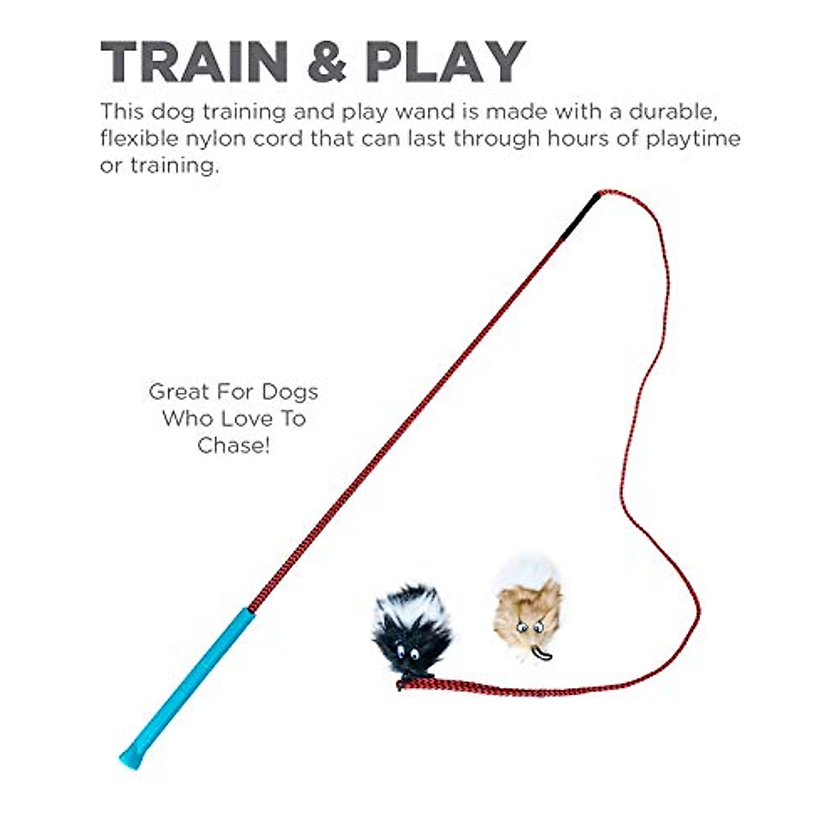 Outward Hound Tail Teaser Durable Dog Wand with Soft Plush Toys