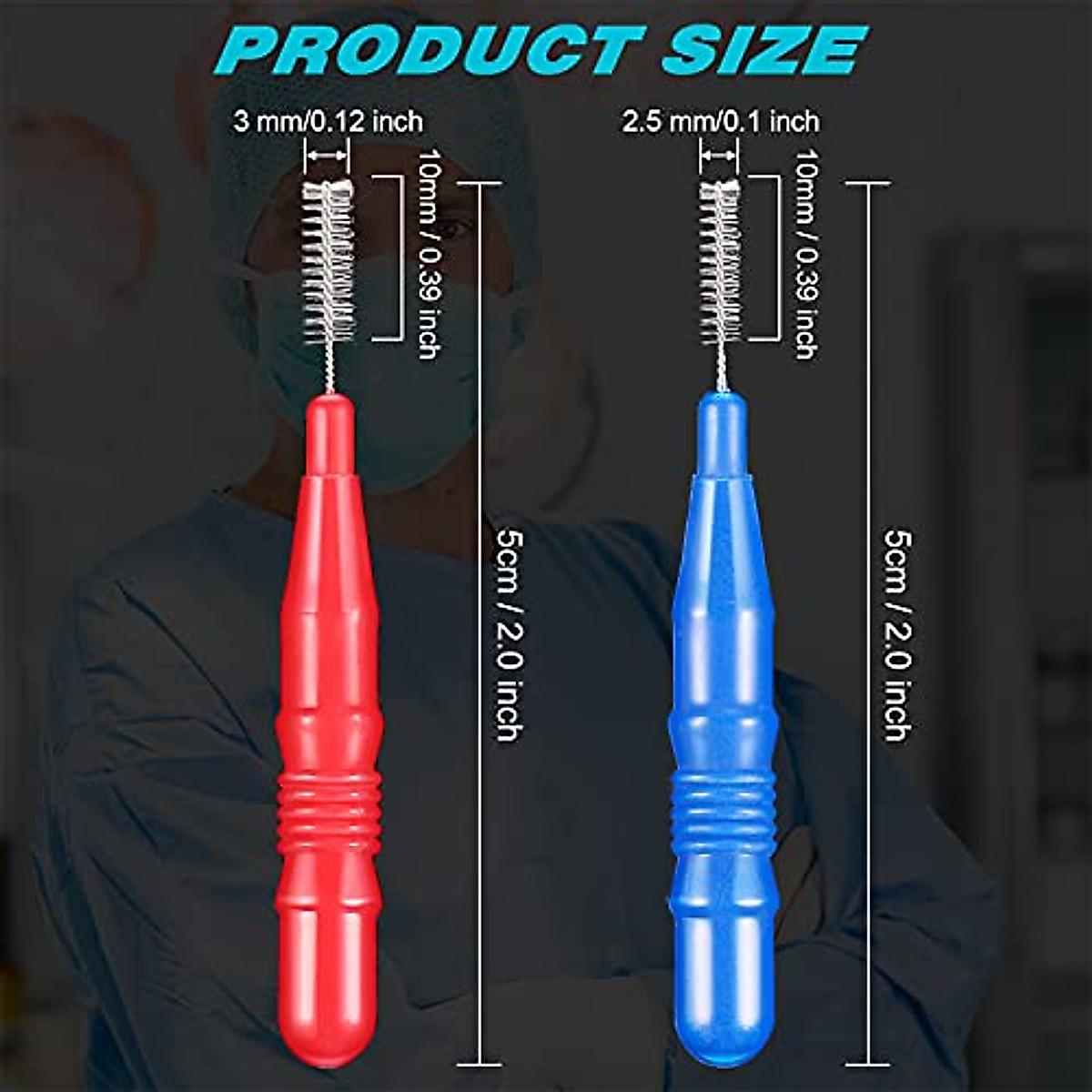 Boao 250 Pcs Flossers Braces Brush Interdental Brush Teeth Soft Dental Picks Tooth Floss Interdental Brush Refill Dental Flosser Toothpick Cleaners Tooth Cleaning Dental Tool