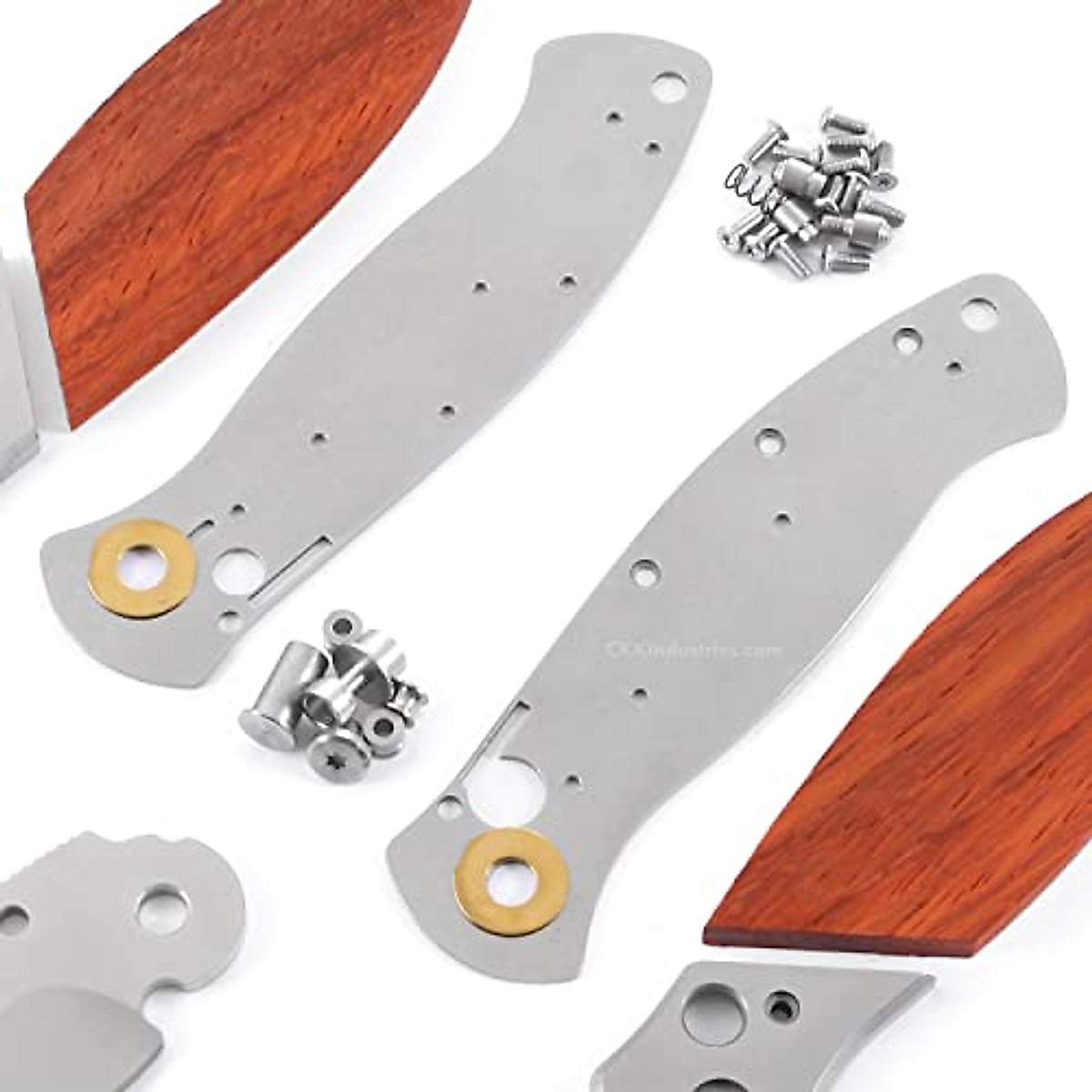 EZSMITH Knife Making Kit - DDR3BL - DIY Folding Knife Series - (Parts Kit) - (w/Pre-machined Padauk Handle Scales) - (Gift Boxed) - (USA Design) - (by KnifeKits)