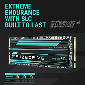 Enmotus FuzeDrive SLC Hybrid SSD 900GB PRO Gaming M.2 Gen 3 PCIe NVMe Built-in Artificial Intelligence w/ x4 TBW Endurance, Up to 3470 MB/s Read – 2000MB/s Write (P200-900/24)