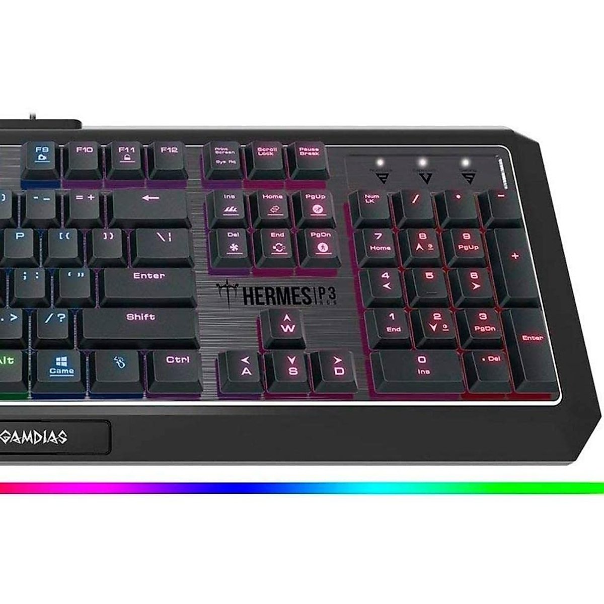 GAMDIAS Hermes P3 RGB Gaming Keyboard Low Profile Mechanical Switch with blue switch, N-key rollover (Hermes P3)