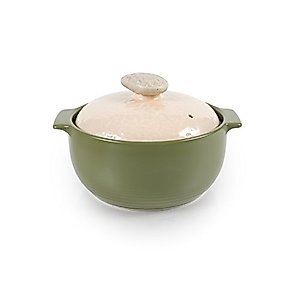 Neoflam Kiesel 1qt Non-Stick Ceramic Casserole Pot, Dutch Oven, Clay Pot, Stockpot for Stew, Soup, Steam, Scratch Resistant, Oven Safe, Heat Resistant, Lime