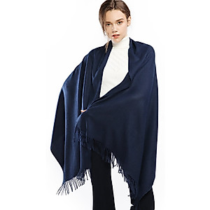 RIIQIICHY Scarfs for Women Fall Winter Navy Pashmina Shawls and Wraps for Evening Dresses Wedding Shawl Blanket Scarves
