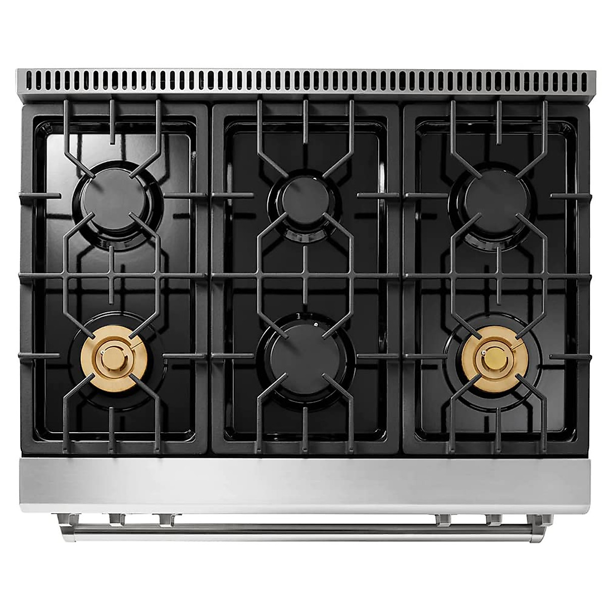 THOR Kitchen 36-Inch Gas Range with Tilt Panel and Self-Cleaning Oven in Stainless Steel - Model TRG3601