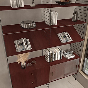 BAYYA Cherry Wood Grain Paper Waterproof Peel and Stick Wallpaper Red Brown Decorative Furniture Sticker for Kitchen Cabinet Door Table Floor Shelf Drawer Liner Self-Adhesive Film