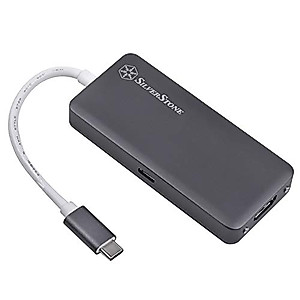 Silverstone SST-EP14C - USB 3.1 Type-C Gen1 to HDMI (res. up to 4096 x 2160 @ 30Hz), 3X USB 3.1 Gen 1 Type-A, 1x USB 3.1 Gen 1 Type-C (PD 2.0 Charging), Charcoal