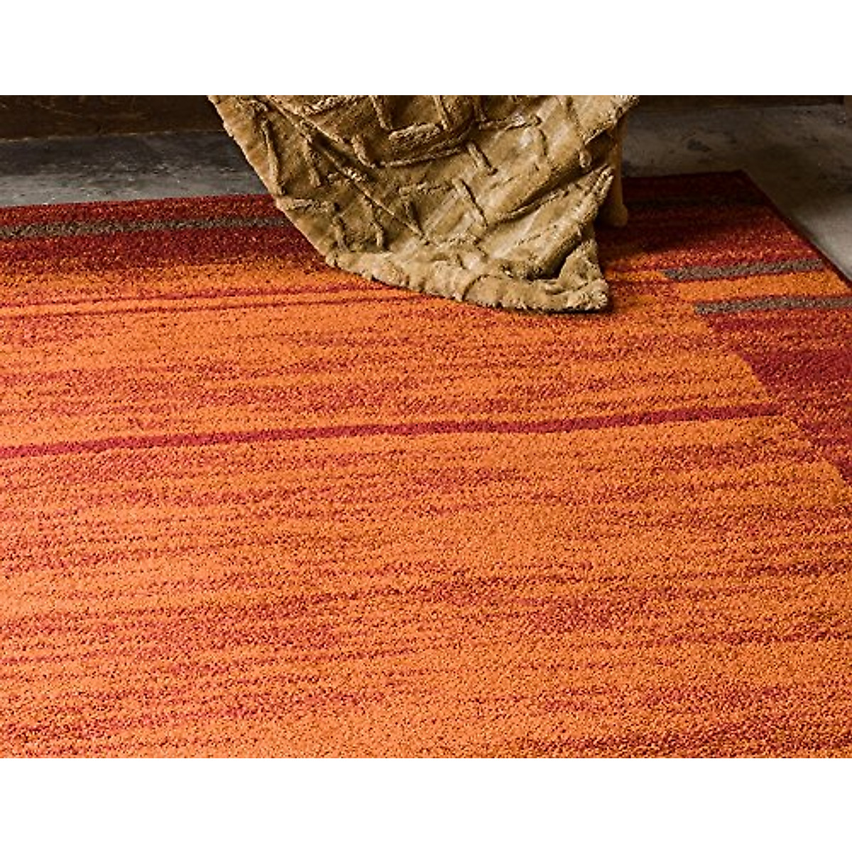 Unique Loom Autumn Collection Modern Contemporary Casual Abstract Area Rug, Rectangular 5' 0 x 8' 0, Terracotta/Burgundy Border