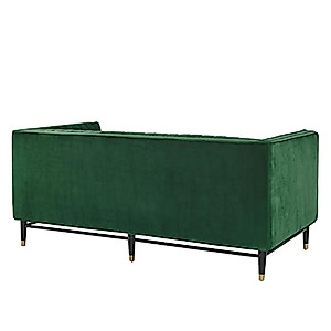 Modway Devote Channel Tufted Performance Velvet, Loveseat, Emerald