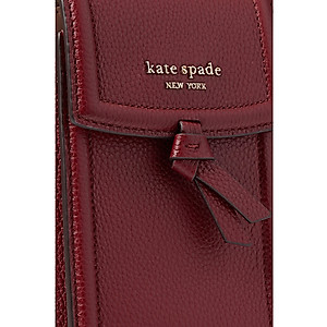 Kate Spade New York® Knott Pebbled Leather North/South Crossbody Shoulder Bag – Magnetic Snap Closure Autumnal Red One Size One Size