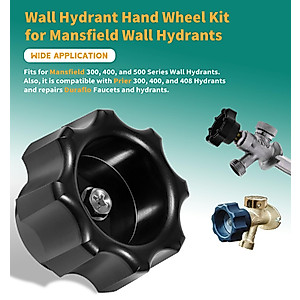 Camoo 630-7965 Wall Hydrant Handle & Screw Repair Kit for Prier/Mansfield Style Frost Proof Wall Hydrants 500 400 300 Series, Wheel Shaped Outdoor Faucet Handle