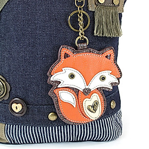 CHALA Handbag Canvas Crossbody Messenger Bags - FOX with coin purse (Blue)