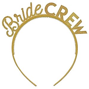 amscan Bride Crew Plastic Word Headband | 6 Pcs., Gold
