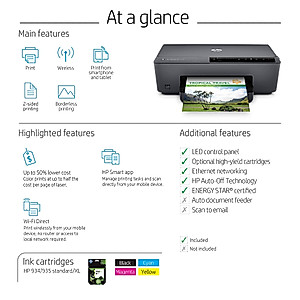 HP OfficeJet Pro 6230 Wireless Printer with Mobile Printing and Amazon Dash Replenishment ready (E3E03A) (Renewed)
