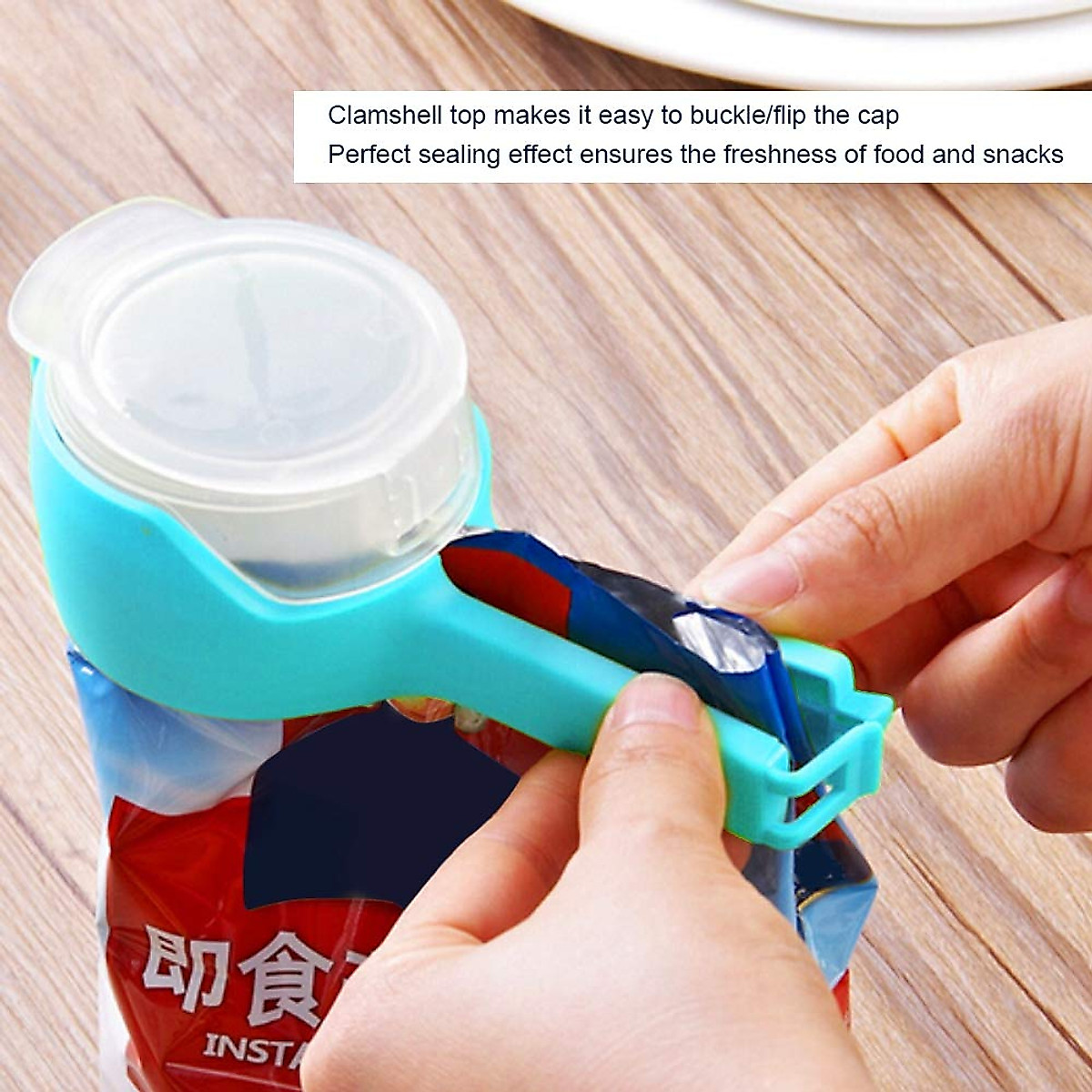 Food Sealing Clip, Chip Bag Clip, PP Household Portable Food Storage Bag Clip Travel Snack Sealing Clip Kitchen Tools Accessory(Blue)