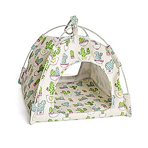 Mydays Bird Nest House Bed, Parrot Hamster Habitat Cave Hanging Tent Hammock (S, White)