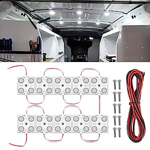 Nilight 40Leds Van Interior Light Kits 12V White Led Ceiling Lighting Kits for Truck Van RV Boats Caravans Trailers Lorries Ducato Transit （10 Modules）