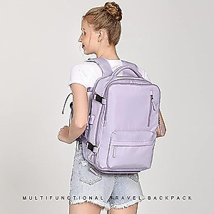 GZKPL Laptop Backpack, Travel Backpack Waterproof College Backpack Hiking Backpack with USB Charging Port for Men and Women, School, Business (Purple)