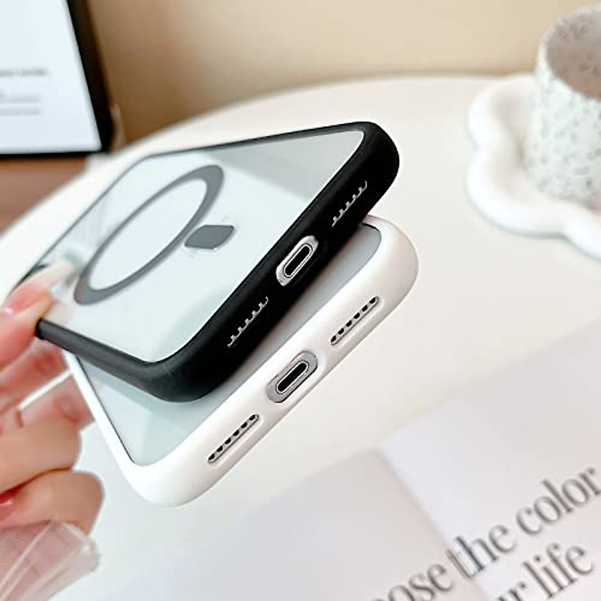 Skyseaco for iPhone Xr Case Compatible with MagSafe, Anti Yellowing Shockproof Phone Case for Women Men Slim Thin Clear Phone Cover for iPhone Xr (6.1 inch) - Candy White