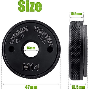 Bestgle M14 Thread Quick Change Flange Grinder Lock Nut Angle Grinder Self-Locking Pressing Plate Quick Release Nut Clamping Equipment Power Tool Accessory, Black