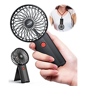 Mini Handheld Portable Foldable Small Fan USB Rechargeable Personal Fan Neckable Desktop 4-speed 3-in-1 Mute Handheld Small Fan 6-15 Hours Continuity Suitable for Summer Travel Camping Outdoor Kids