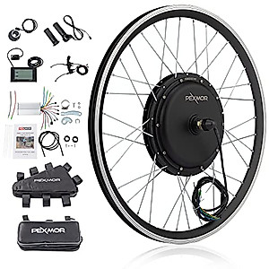 PEXMOR Electric Bike Conversion Kit,36V 750W 24"/20" Front Wheel Ebike Conversion Kit, Electric Bicycle Hub Motor Kit with LCD Display/Controller/PAS/Brake Lever/Torque Arm (20 Inch)