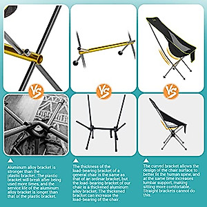 ATEPA Ultralight Camping Chair Lightweight High Back Folding Camping Chair with Pocket & Carry Bag Compact Backpacking Camp Chair for Outdoor Indoor Sports Hiking Beach Fishing