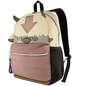 Concept One Avatar The Last Airbender 13 Inch Sleeve Laptop Backpack, Appa Yip Yip Padded Computer Bag for Commute or Travel, Multi, Brown