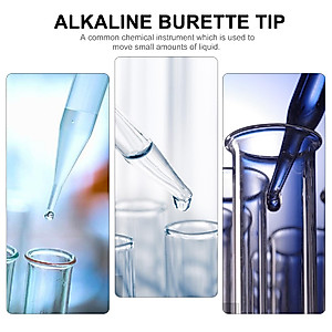 iplusmile 4pcs Alkaline Burette Glass Dropper Lab Liquid Transfer Pipette with Hose Labs Alkaline Burette Replacement Part for Home Shop