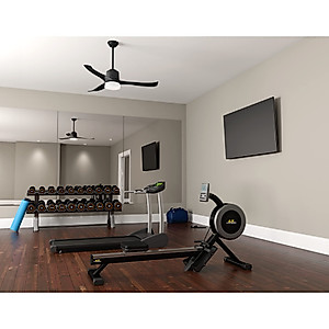 Hunter Fan Company, 59375, 54 inch Wi-Fi Symphony Matte Black Ceiling Fan with LED Light Kit and Handheld Remote, Smart Fan