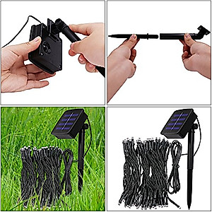 Xunata 171ft Solar Christmas Light, 500 Units LED 2 Modes Solar Powered Fairy String Lights for Outdoor, Gardens, Homes, Wedding, Christmas Party, Waterproof (Warm White)