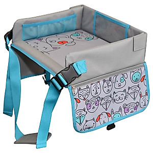 Kids Travel Tray by LillyCrafted-Premium Quality Toddler Car Seat Tray & Lap Table-with Touchscreen Phone & Tablet Holders-Toddler Activity Play & Snack Stroller Organizer-Perfect Travel Accessories