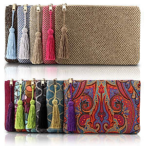 Otto Angelino Designer Women’s Bohemian & Fashion Clutch Purse - Multiple Slots Money, Cards, Smartphone - Ultra Slim