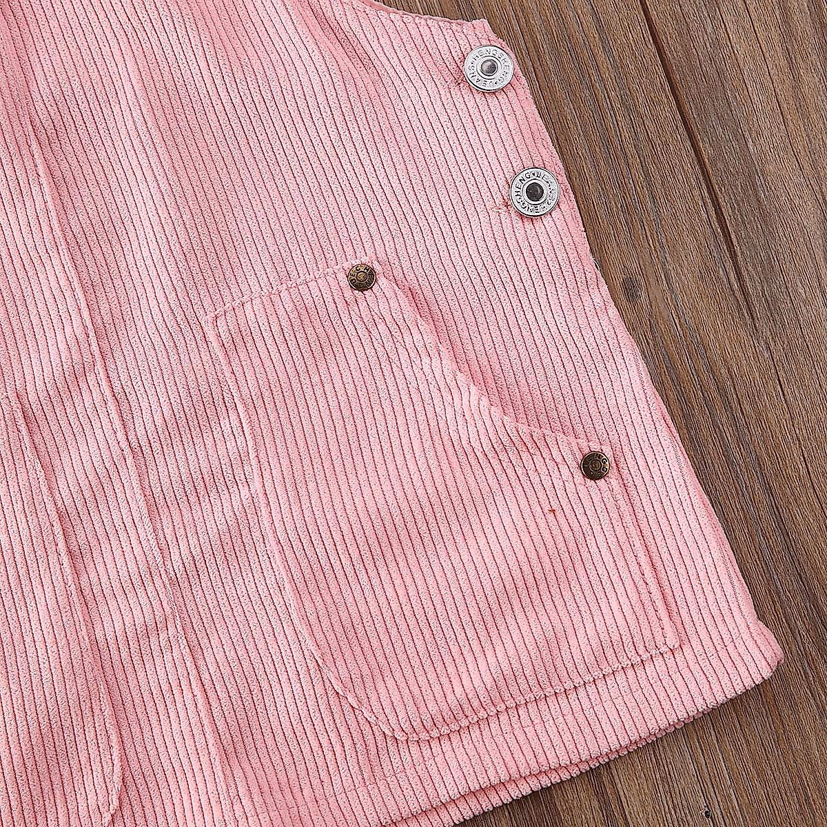 Mubineo Toddler Baby Girl Corduroy Pocket Overall Dress Kids Casual Bib Dresses (Pink, 5T)