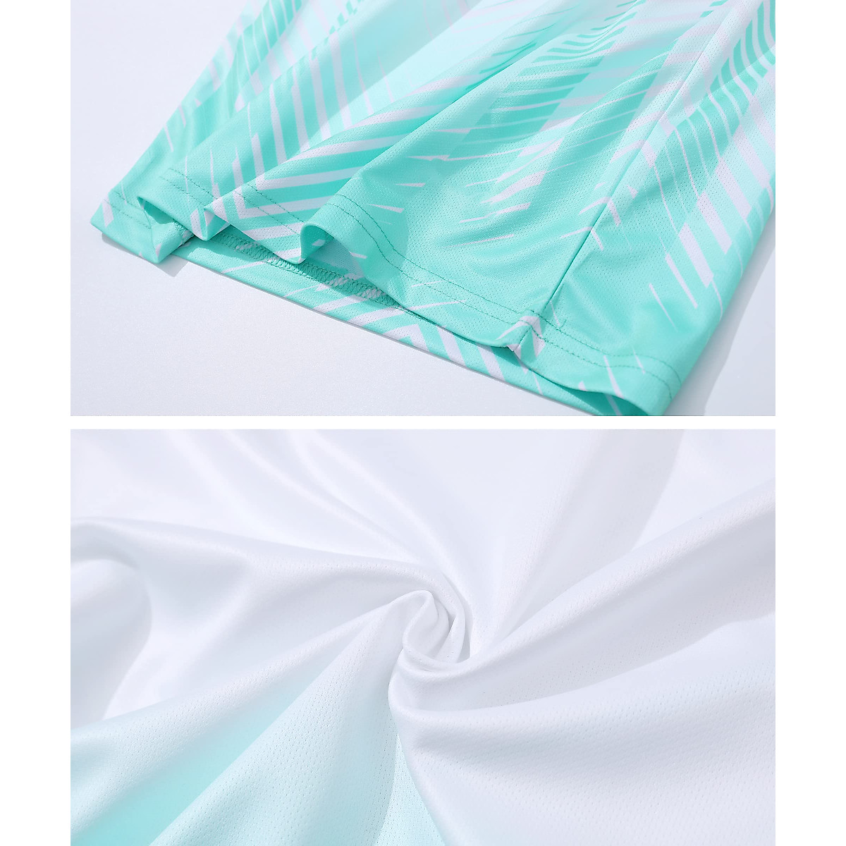 LUCKYLUAN Boys' Soccer Jersey Sports Team Training Shirt and Shorts Uniform 7-8 Years White Green