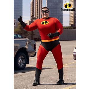 Fun Costumes Disney Pixar The Incredibles Mr. Incredible Plus Size, Red Superhero Suit for Halloween or Cosplay Dress-Up 3X