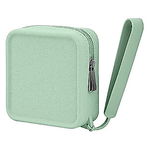 Desing Wish Silicone Period Bag with Wrist Strap, Portable Sanitary Pad Storage Bag for Sanitary Napkins/Tampons Imitation-Skin-Texture Pad Pouch First Period Gifts for Teen Girls (Green)