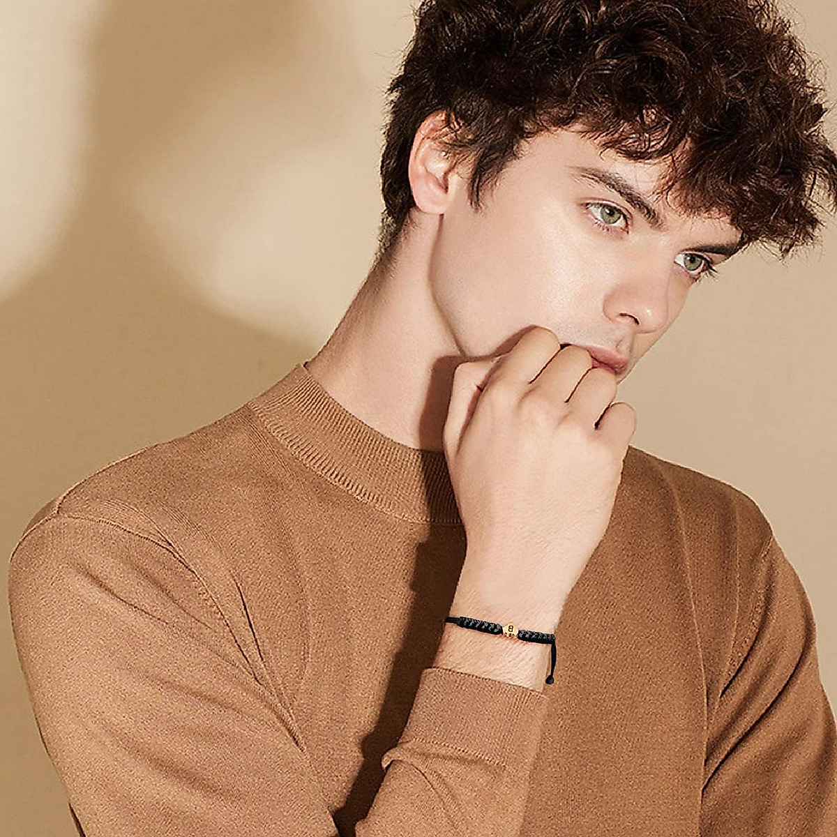 Black Initial Bracelet Initial C Charm Letter Bracelets for Women Men Teen Girls Handmade Rope Braided Initial Bracelets Heart Letter Woven Bracelet Graduation Mothers Day Gifts for Mom(C)