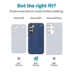 Speck Samsung Galaxy S23 Plus Case - Drop Protection, Extra Grip, Scratch Resistant & Shock-Absorbent Case for Galaxy S23 Plus - Slim Design Grip Protection S23 + Black Case - Grip Case Presidio2