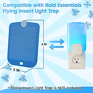 10 Pack Refill Cartridges Compatible with Raid Essentials Flying Insect Light Trap, Extra Sticky Refill Cartridges for Stem Flying Insect Light Trap for Effective Pest Control, Odorless and Pet Safe